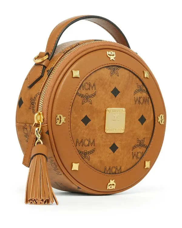 Mcm Visetos Leather Crossbody Bag