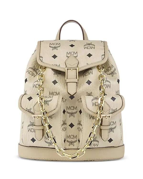 Mcm Aren Mini Visetos Leather Backpack