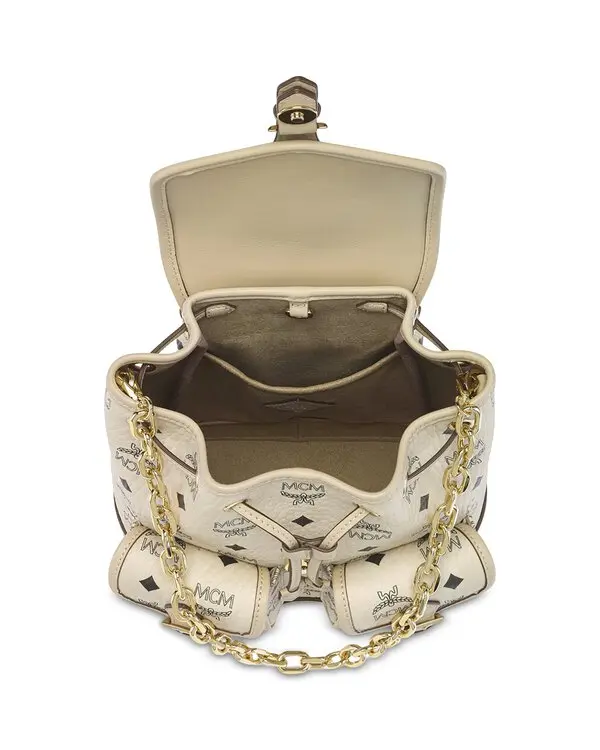 Mcm Aren Mini Visetos Leather Backpack