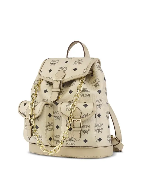 Mcm Aren Mini Visetos Leather Backpack