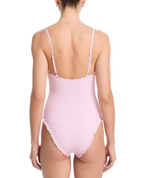 Simkhai Suni Textured One Piece Swimsuit