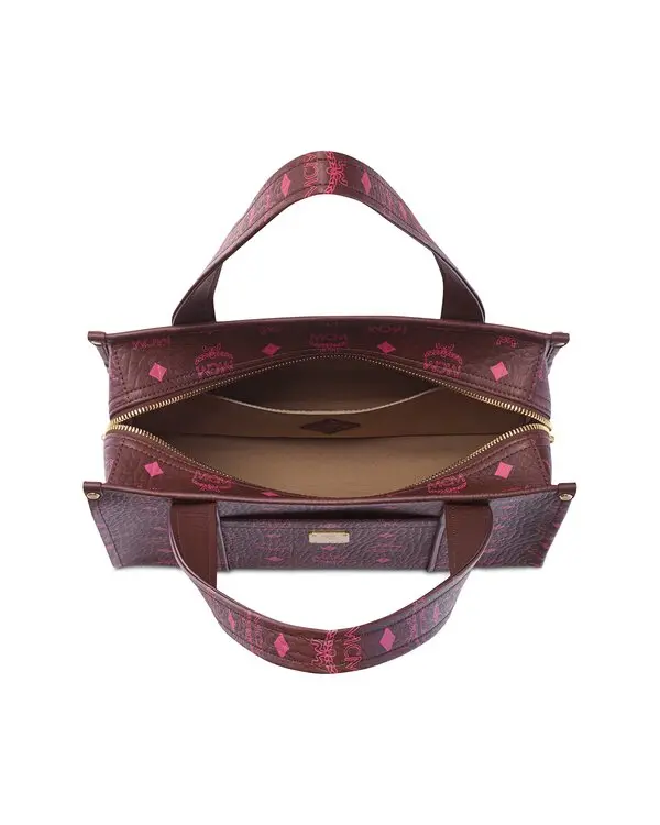 Mcm Aren Vi Small Monogrammed Tote Bag