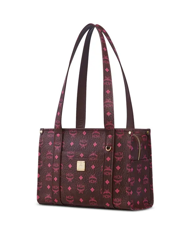 Mcm Aren Vi Small Monogrammed Tote Bag
