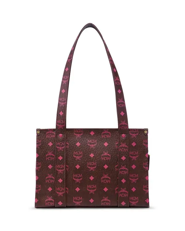 Mcm Aren Vi Small Monogrammed Tote Bag