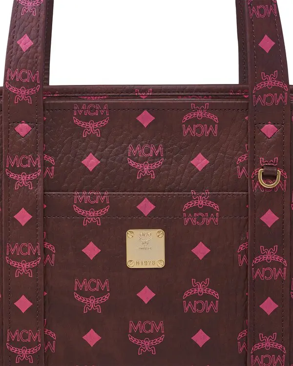 Mcm Aren Vi Small Monogrammed Tote Bag