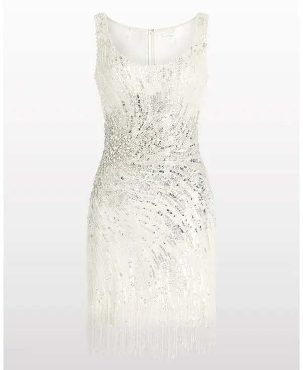 Jenny Packham Noella Sequin Embellished Fringed Mini Dress