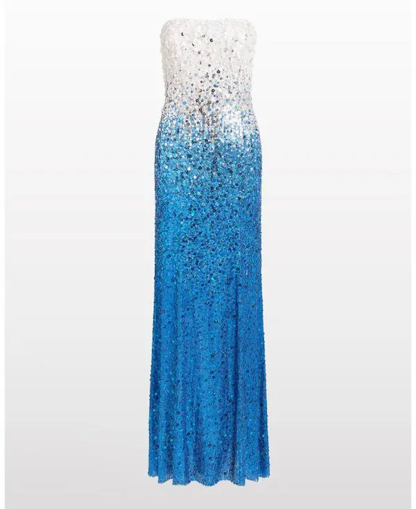 Jenny Packham Marle Saint Sequin Embellished Strapless Maxi Gown - Ivory