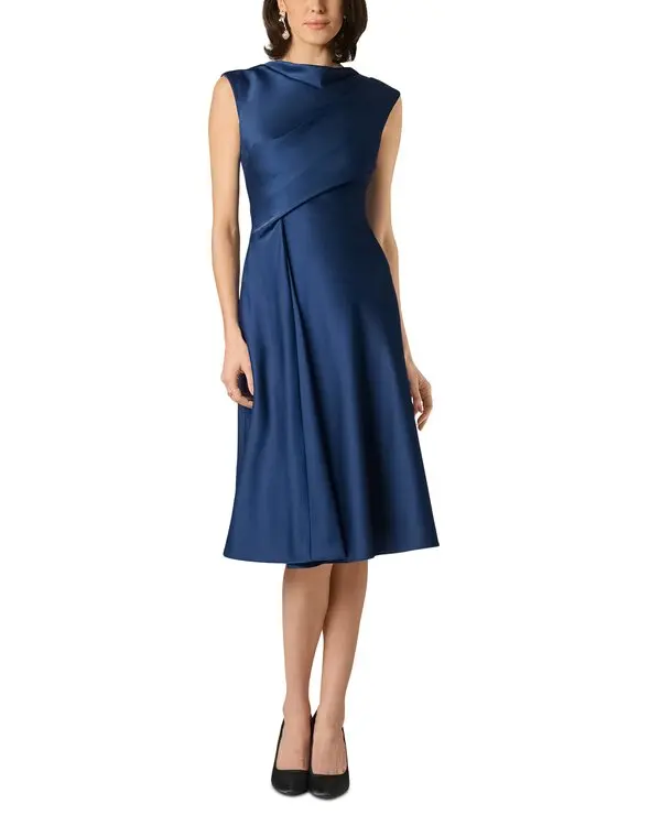 Aidan Mattox Crepe Back Satin Midi Dress