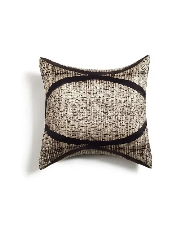 STUDIO VARIOUSLY Arc Hand Crafted Shibori Print Mulberry Silk Pillow Cover Only - Black