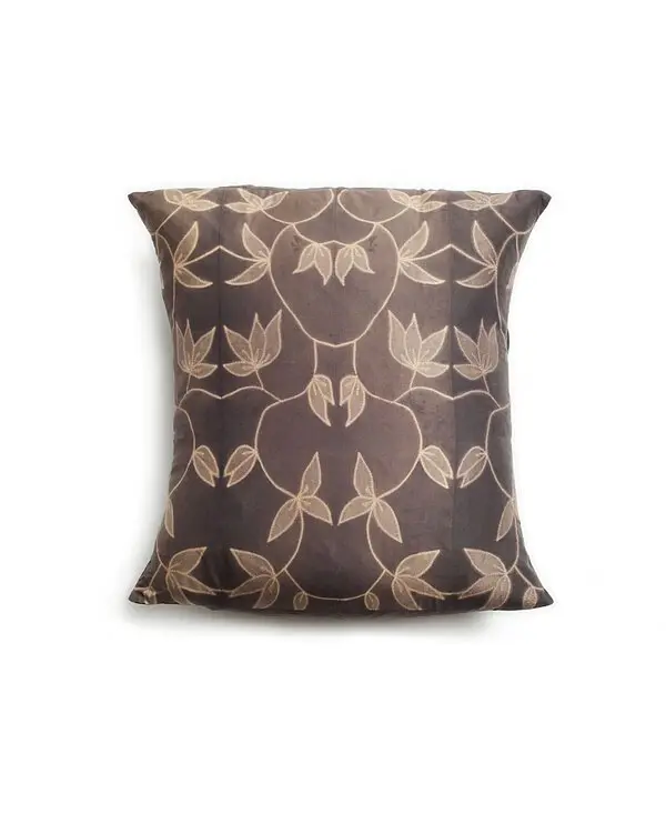 STUDIO VARIOUSLY Folio Handcrafted Shibori Mulberry Silk Pillow Cover Only - Dark Brown
