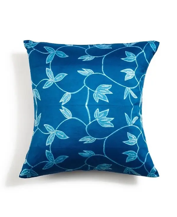 STUDIO VARIOUSLY Folio Handcrafted Shibori Mulberry Silk Pillow Cover Only - Indigo