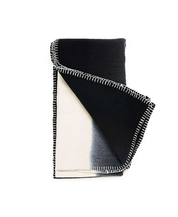 STUDIO VARIOUSLY Handwoven Ink Soft Merino Throw Blanket - Black