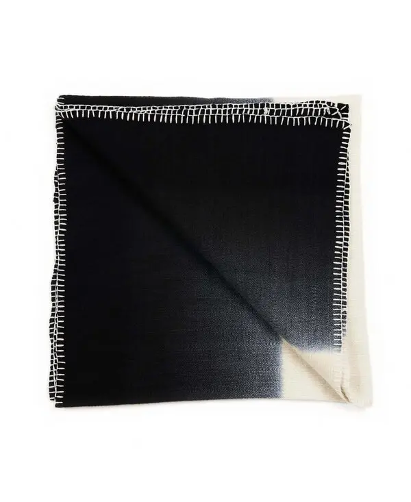 STUDIO VARIOUSLY Handwoven Ink Soft Merino Throw Blanket - Black