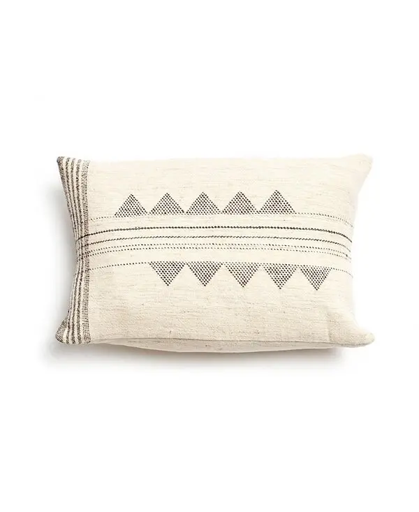STUDIO VARIOUSLY Kora Artisanal Handwoven Lumbar Pillow Cover Only - Black
