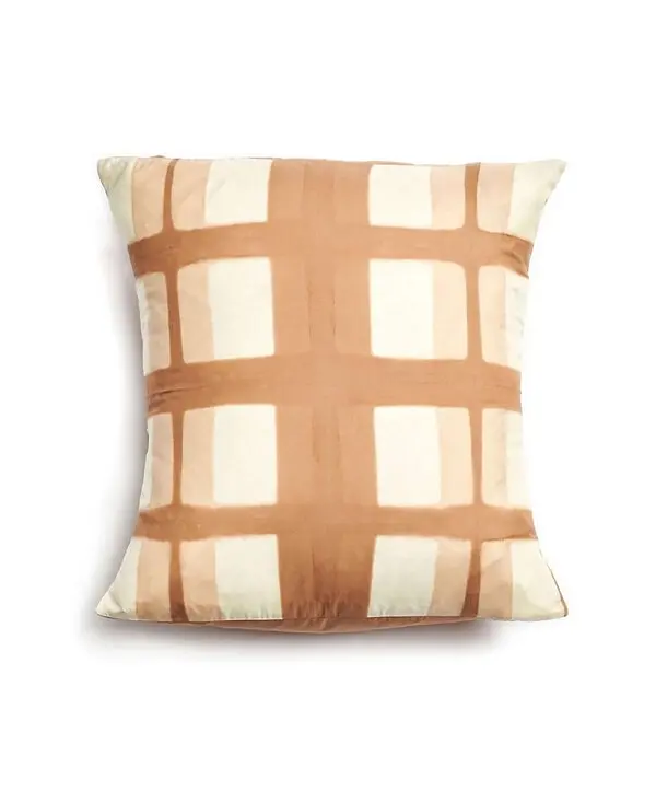 STUDIO VARIOUSLY Melo Handcrafted Shibori Print Mulberry Silk Pillow, Cover Only, 20 X 20 - Gold