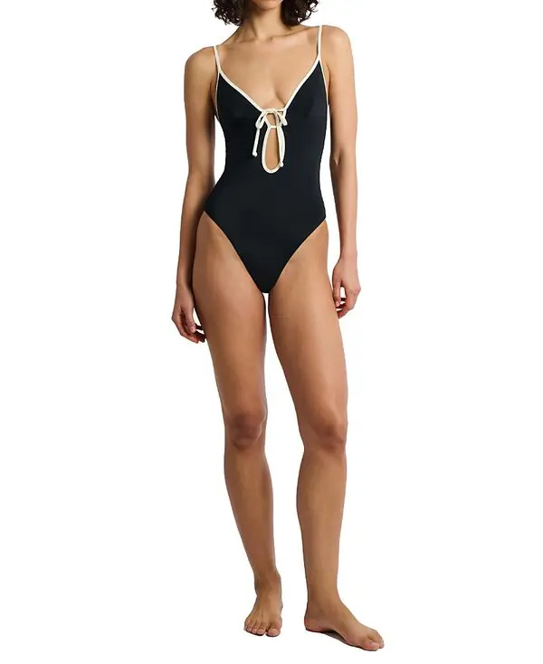 Onia Soleil One Piece Swimsuit With Keyhole Detail - Black/egret