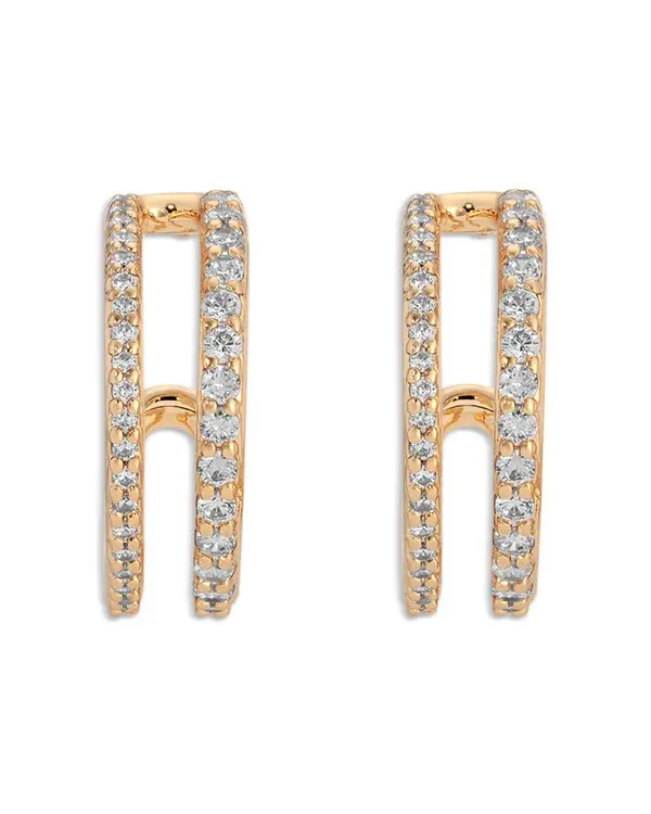 Ettika Double Up Crystal Hoop Earrings