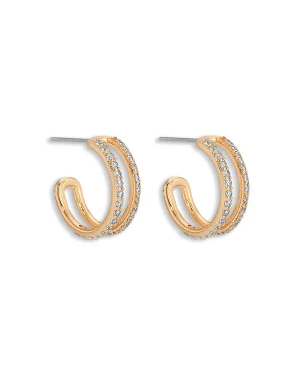 Ettika Double Up Crystal Hoop Earrings