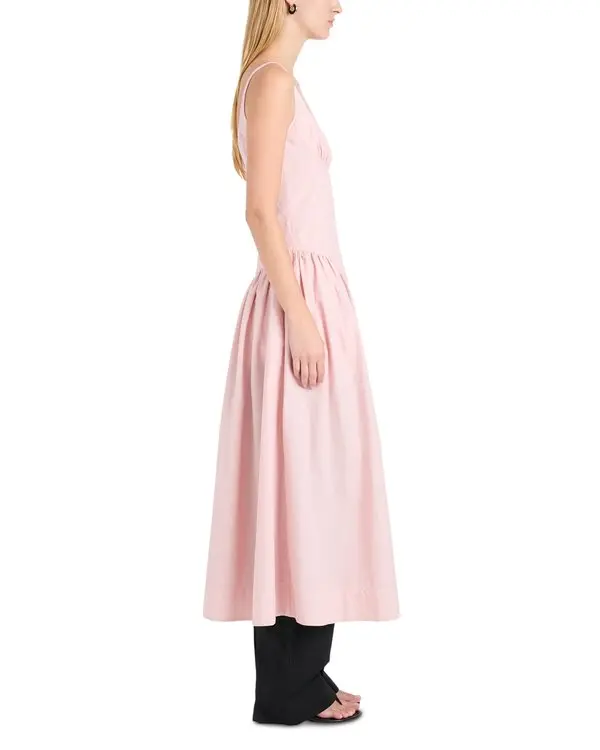 Proenza Schouler White Label Solira Seersucker Midi Dress - Rust/off White