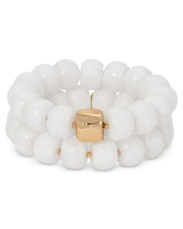 Ettika Power Bead Layered Stretch Bracelet - Bone