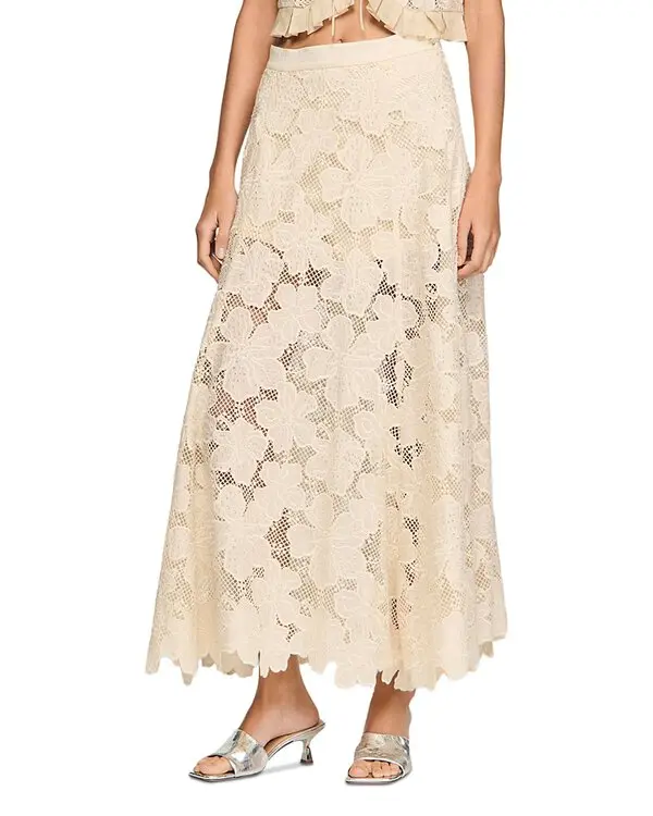 Sandro Maya Guipure Lace Maxi Skirt