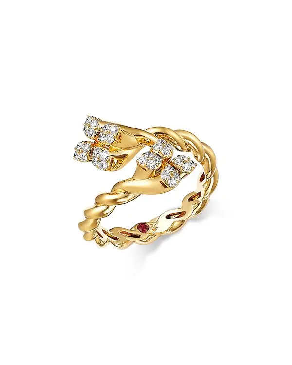 Roberto Coin 18k Yellow Diamond Bypass Ring - Gold