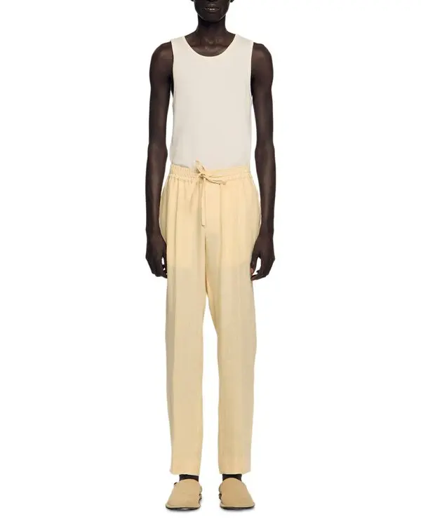 Sandro Alpha Elastic Linen Trousers
