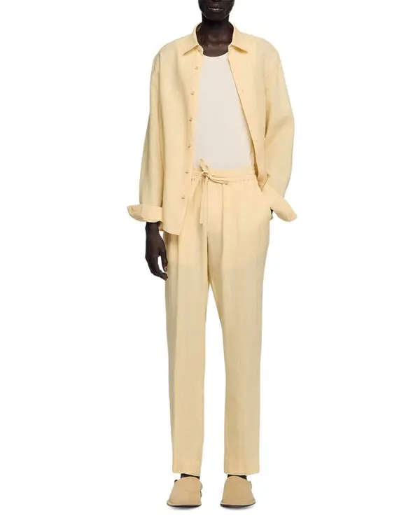 Sandro Alpha Elastic Linen Trousers