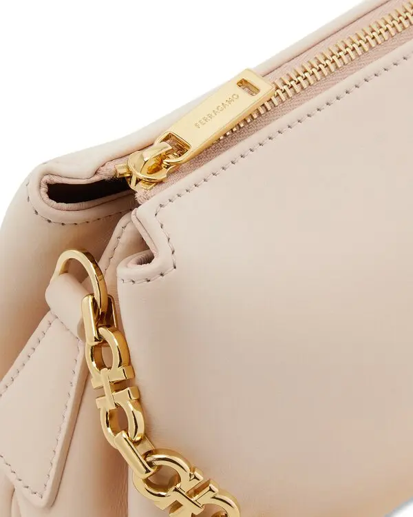 FERRAGAMO Leather Mini Bag With Chain Detail