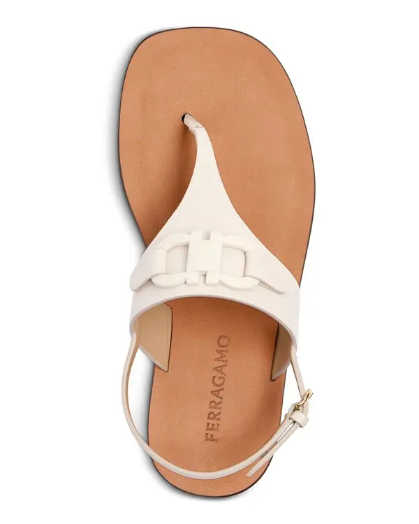 FERRAGAMO Siriana Thong Sandals - Mascarpone