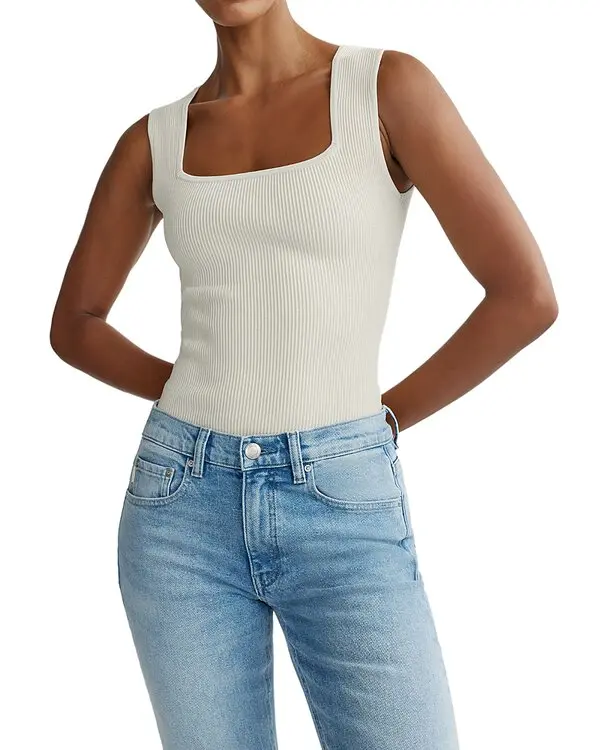 DL1961 Square Neck Rib Knit Tank