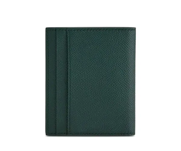 FERRAGAMO Green Pebble Logo Card Holder