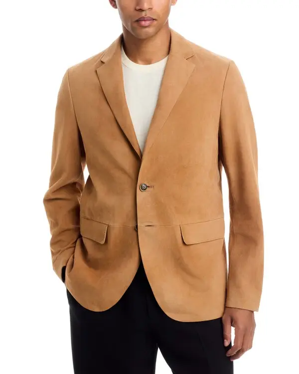 BOSS X Camel L-mazer Slim Fit Leather Jacket