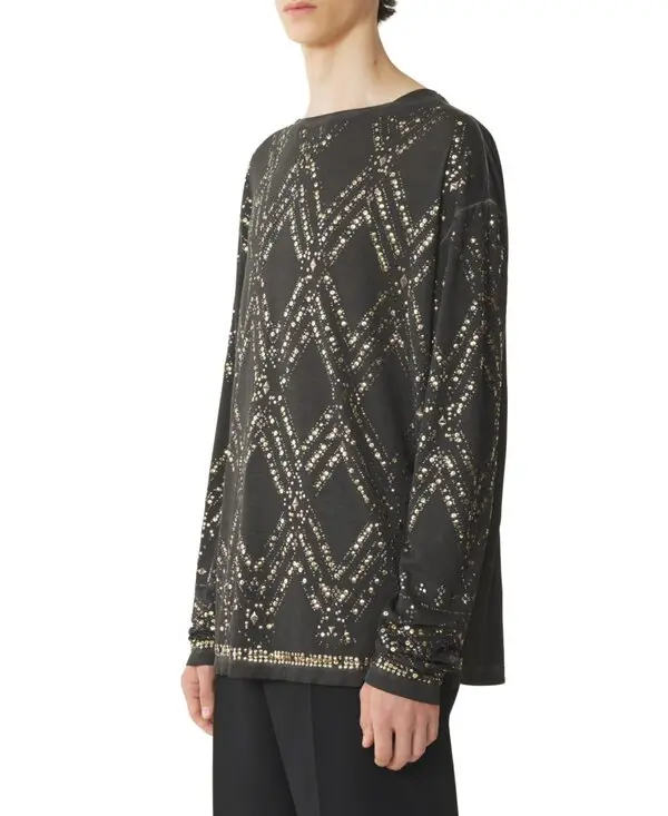 LANVIN Sequin And Bead Embellished Knitted Top