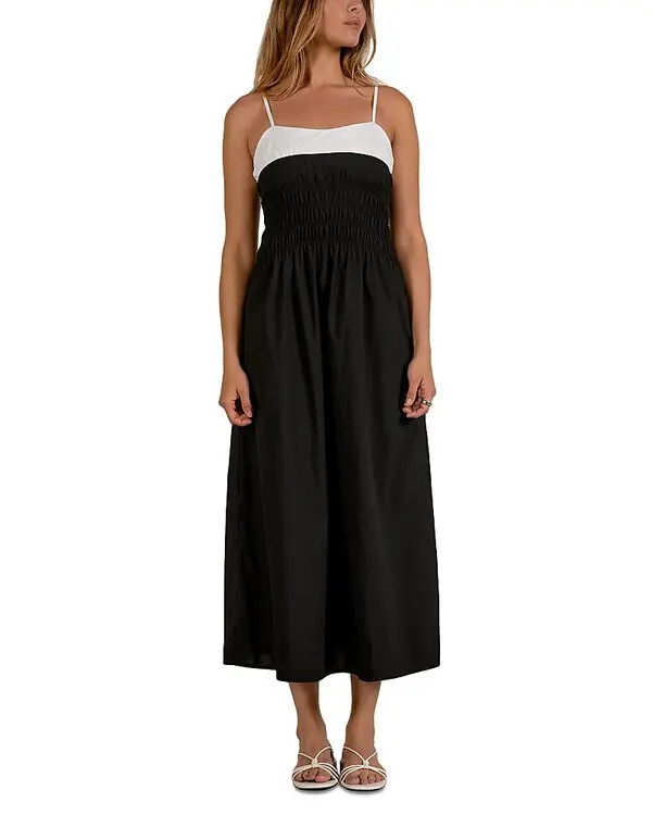 Elan Colorblock Maxi Dress - Black