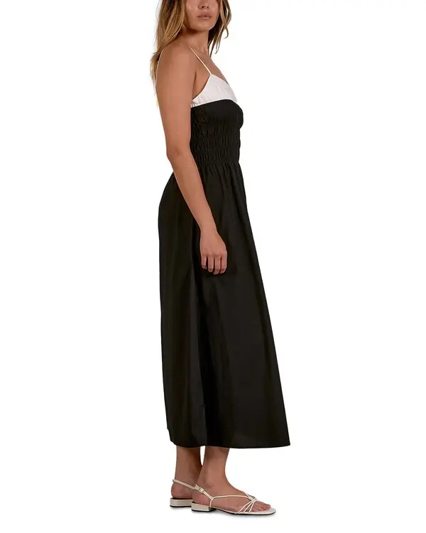 Elan Colorblock Maxi Dress - Black