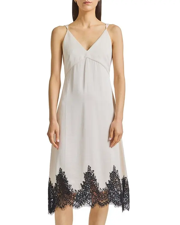 SAINT ART Luna Lace Trim Midi Dress