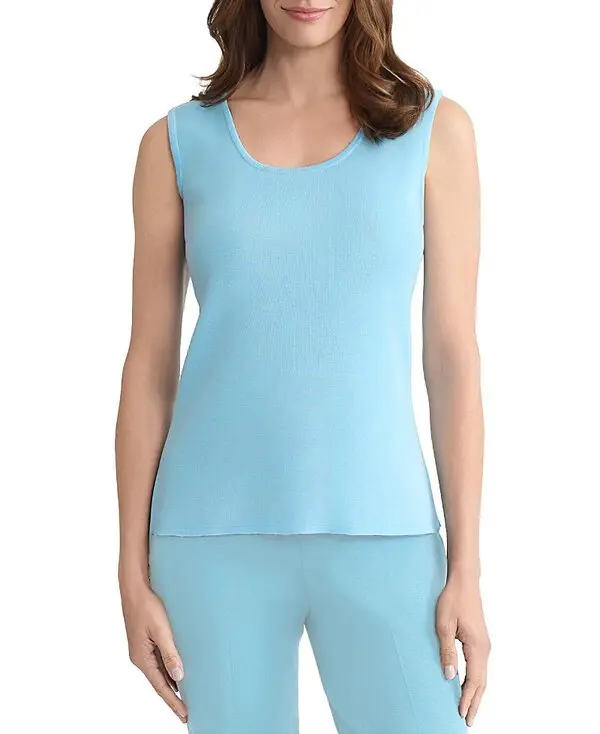 Ming Wang Scoop Neck Mid-length Knit Tank - Serene