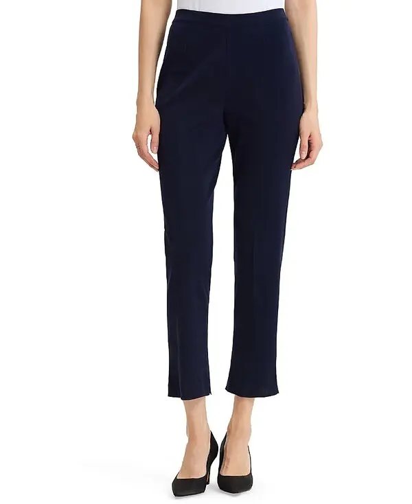 Ming Wang Knit Straight-leg Ankle Pants - Indigo