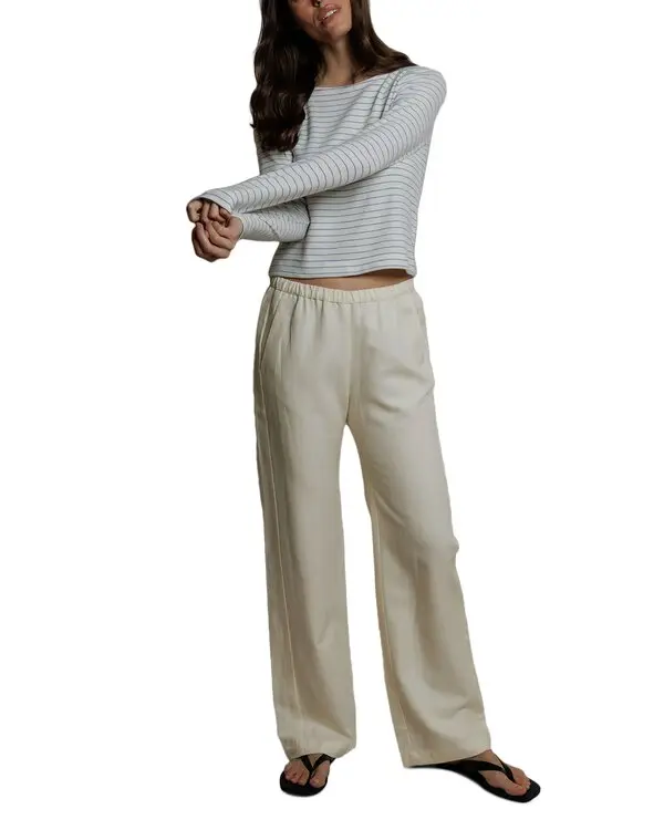 PERFECTWHITETEE Ainsley Brushed Sweater Stripe Long Sleeve Top