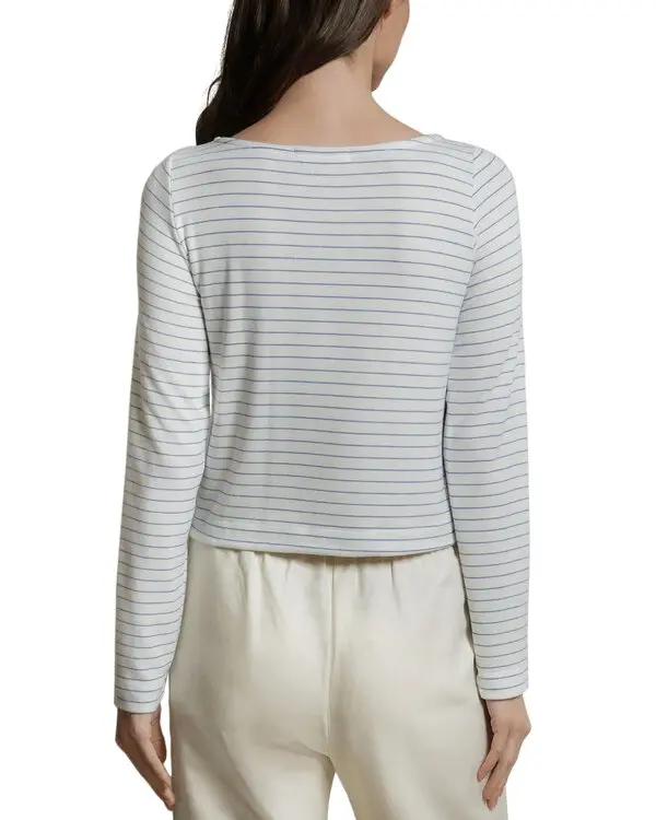 PERFECTWHITETEE Ainsley Brushed Sweater Stripe Long Sleeve Top