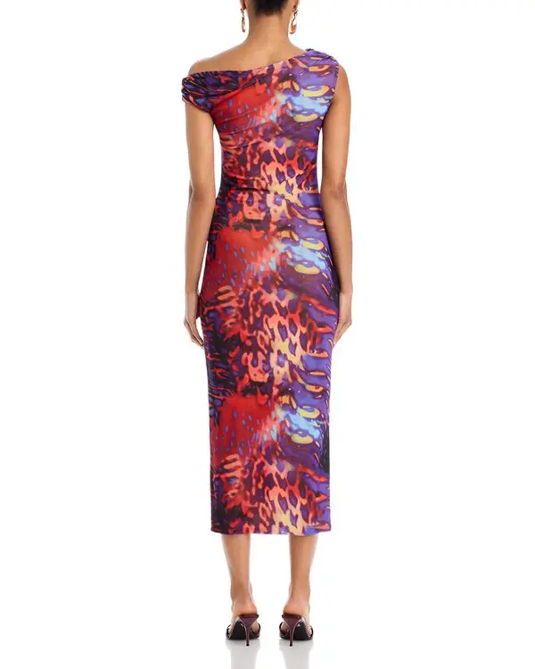 AFRM Holden Asymmetric Midi Dress - Cobalt Scale