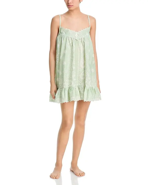 Aqua Agua Bendita Cotton Sleep Dress - Sage