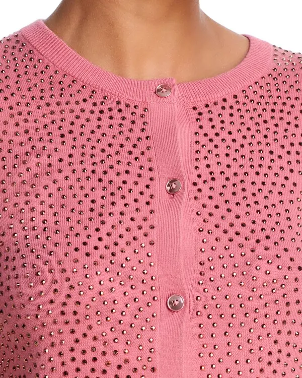 Alice + Olivia Carson Embellished Cropped Cardigan - Deep Rose