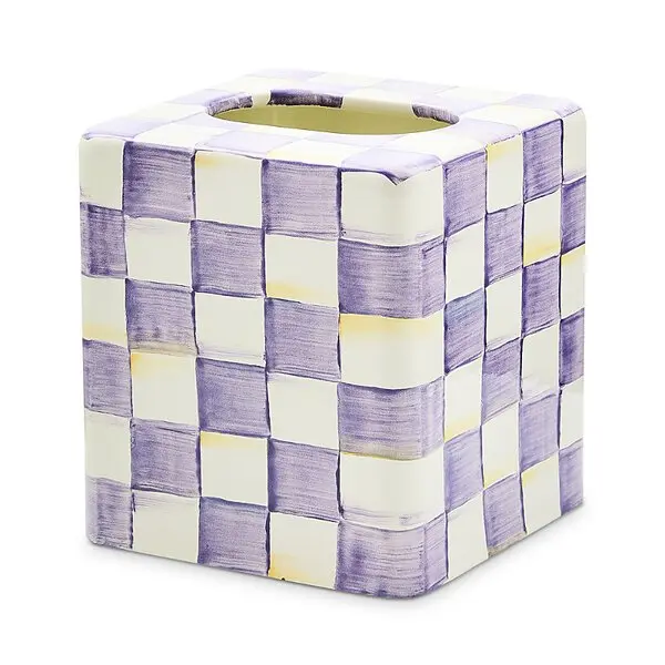 MACKENZIE-CHILDS Boutique Tissue Box Cover - Violet Check