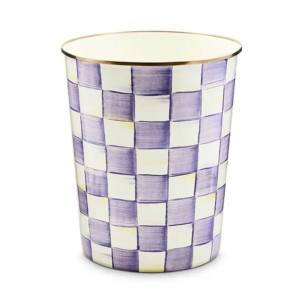 MACKENZIE-CHILDS Waste Bin - Violet Check