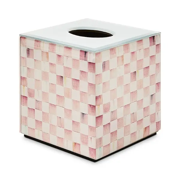 MACKENZIE-CHILDS Glass Boutique Tissue Cover - Rosy Check