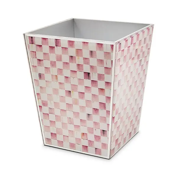 MACKENZIE-CHILDS Glass Waste Bin - Rosy Check