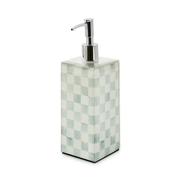 MACKENZIE-CHILDS Soap Glass Pump - Sterling Check