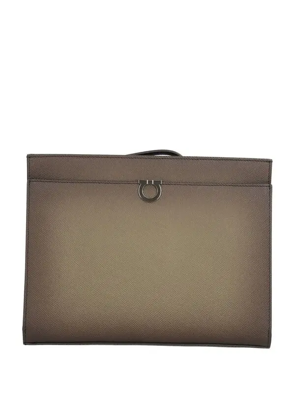 FERRAGAMO Gancini Pouch - Brown